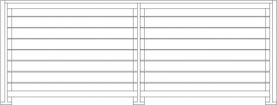 971mm Height Wire Railing Front Elevation dwg Drawing | Thousands of ...