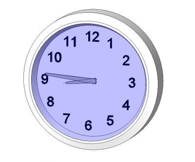 Wall Clock Time Adjustable Revit Family | Thousands of free CAD blocks