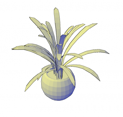 Potted spider plant 3D AutoCAD model | Thousands of free CAD blocks
