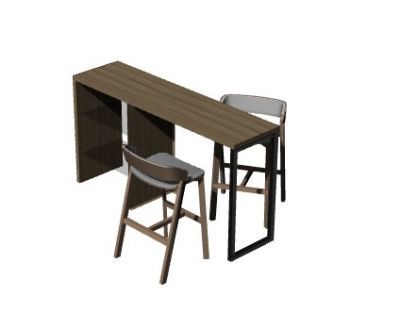 Modern designed bar table with two chair 3d model .3dm format | Thousands of free CAD blocks