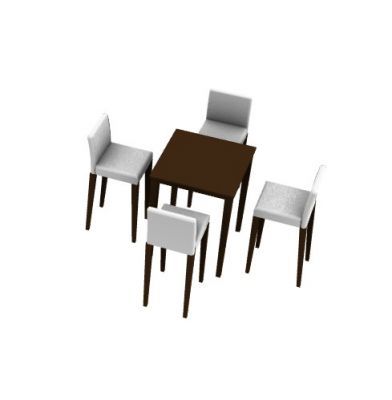 bar designed of wood with four chairs 3d model .3dm format | Thousands of free AutoCAD drawings
