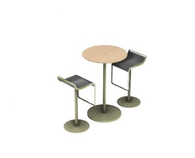 Modern designed bar table with two chair 3d model .3dm format | Thousands of free CAD blocks