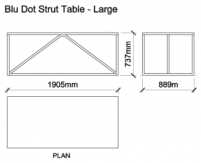 AutoCAD download Blu Dot Strut Table - Large DWG Drawing | Thousands of ...