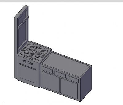 small simple designed compact kitchen platform 3d model .dwg fromat ...