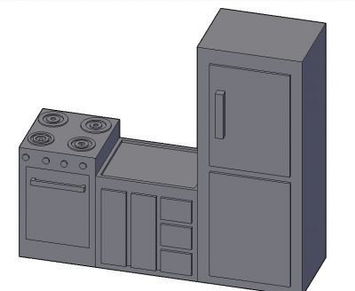 Simple looking designed compact kitchen platform 3d model .dwg format ...