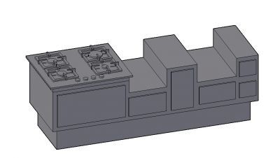 Small scale designed compact kitchen platform 3d model .dwg fromat ...