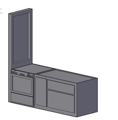 small simple designed compact kitchen platform 3d model .dwg fromat ...