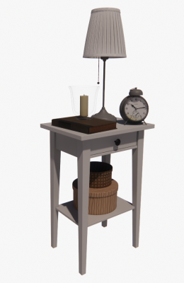 Side table with table clock and table lamp revit family | Thousands of ...