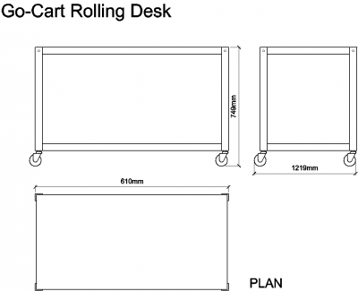 Go - Cart Rolling Desk DWG Drawing | Thousands of free AutoCAD drawings