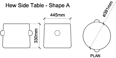 AutoCAD download Hew Side Table - Shape A DWG Drawing | Thousands of ...