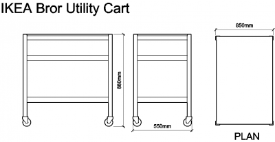 IKEA Bror Utility Cart DWG Drawing | Thousands of free CAD blocks