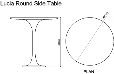 AutoCAD download Lucia Round Side Table DWG Drawing | Thousands of free ...