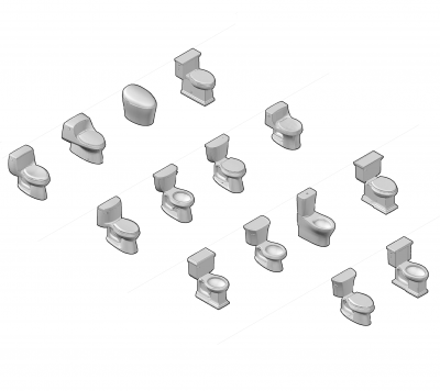 Modern toilets 3D CAD blocks dwg - CADblocksfree | Thousands of free ...