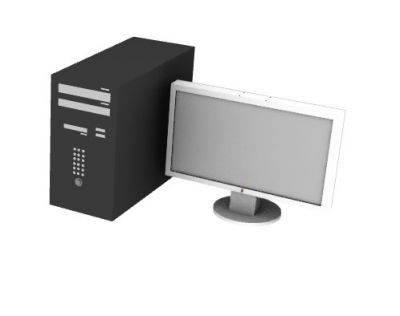 Modern designed desktop and CPU 3d model .3dm format | Thousands of free CAD blocks