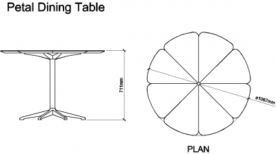 AutoCAD download Petal Dining Table DWG Drawing | Thousands of free ...