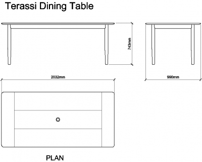 AutoCAD download Terassi Dining Table DWG Drawing | Thousands of free ...