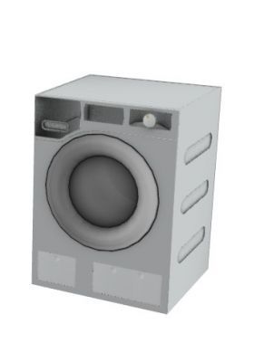 modern white washing machine with front opening 3d model .3dm format ...