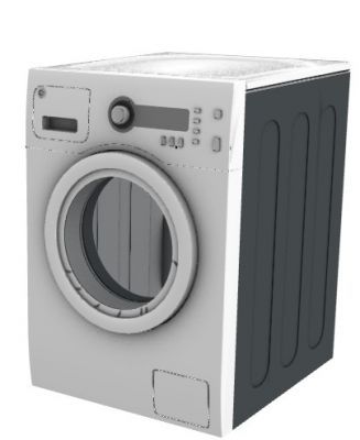 modern grey washing machine with front opening 3d model .3dm format ...